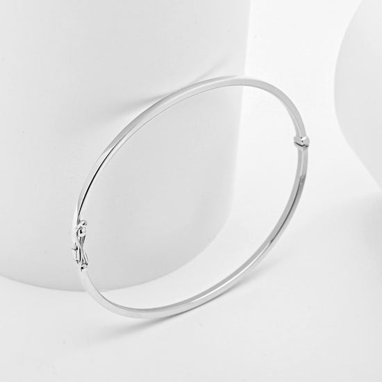 Dainty Bangle Bracelet 2mm in 14K Gold – LunaOroCreations