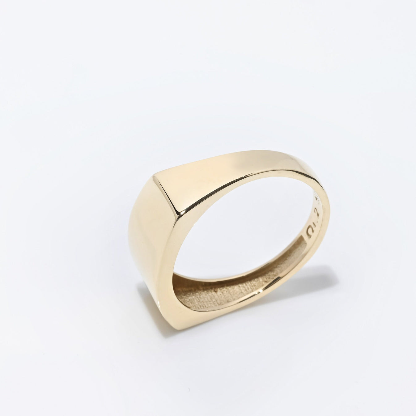14k Solid Gold Rectangle Signet Ring: Customizable Engraving ...