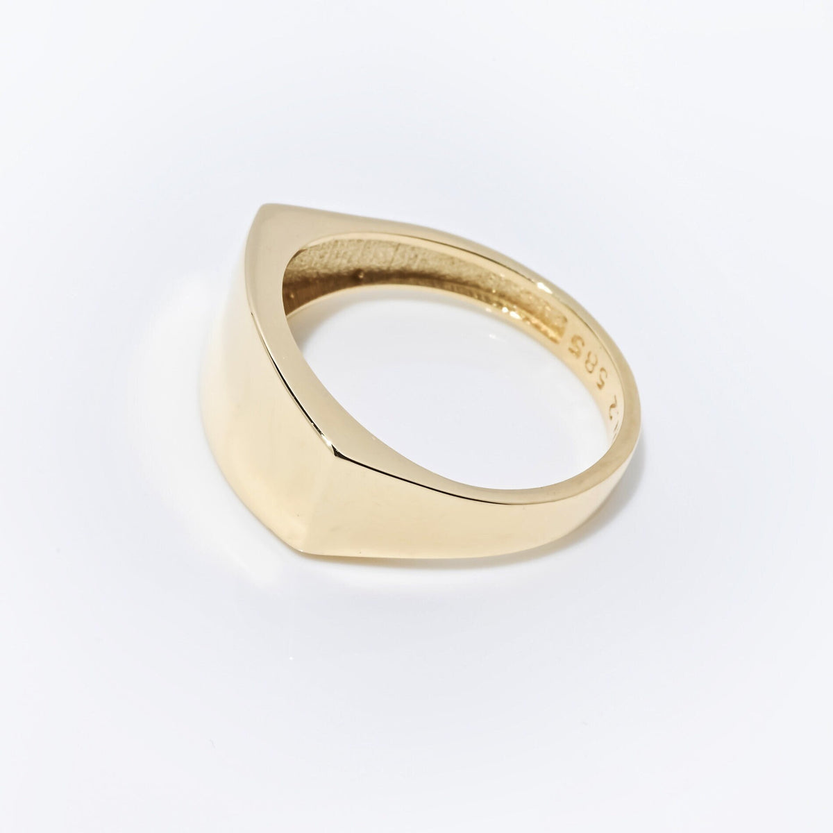 14k Solid Gold Rectangle Signet Ring: Customizable Engraving ...